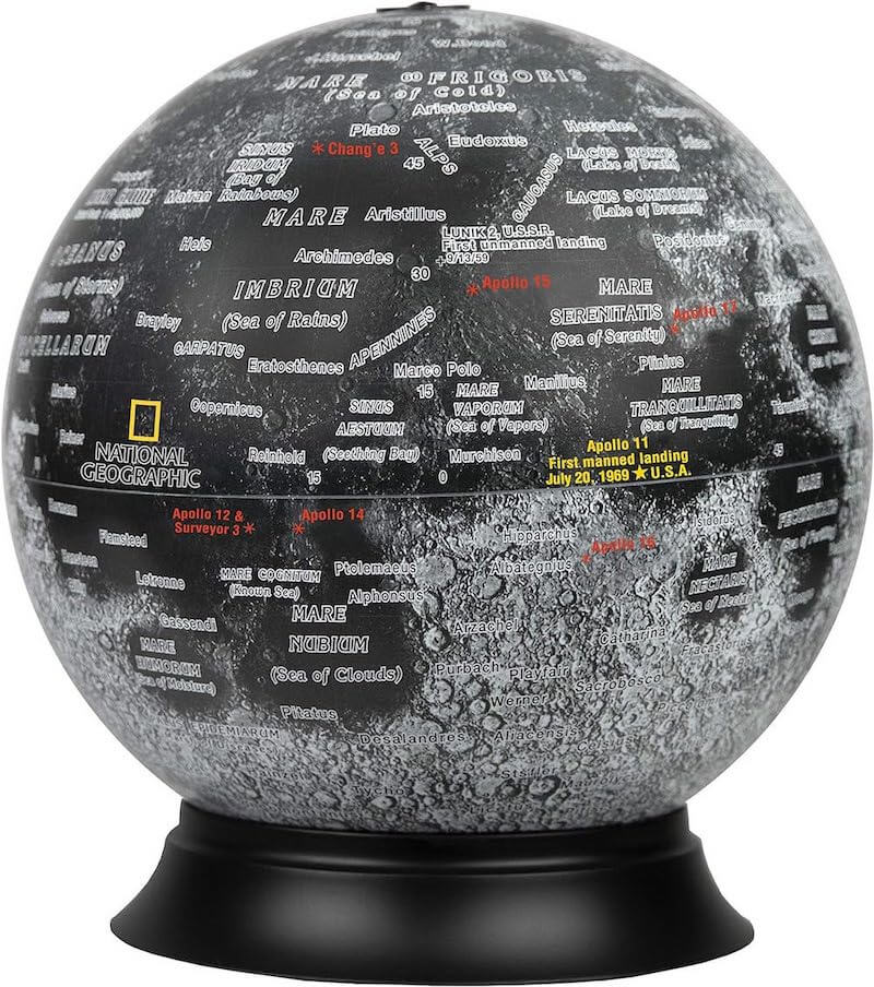 Replogle 12" Illuminated National Geographic Desktop Moon Globe, 83522 ...