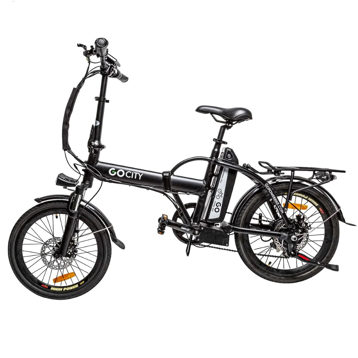 GoPowerBike GoCity 500W 6 Speed Front Suspension Folding Electric Bike ...