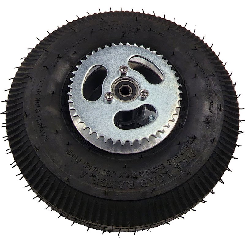 MotoTec REAR WHEEL ASSEMBLY 4.10/3.50-4 for V1 49cc Gas Mini Bike ...