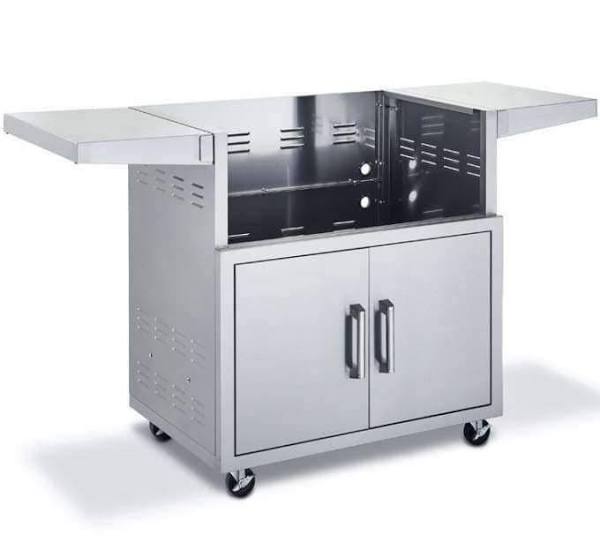 Broilmaster BSACT34 34" SS Grill Cart 2 Doors 2 Fold Down Side Shelves ...